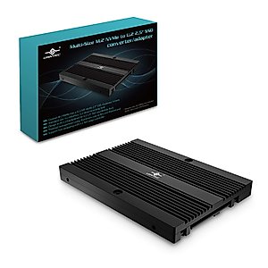 Vantec Multi-Size M.2 NVMe to U.2 (SFF-8639) 2.5"" SSD Adapter (MRK-NVM2U2-BK), Convert M.2 NVMe into U.2 not for SATA, Black