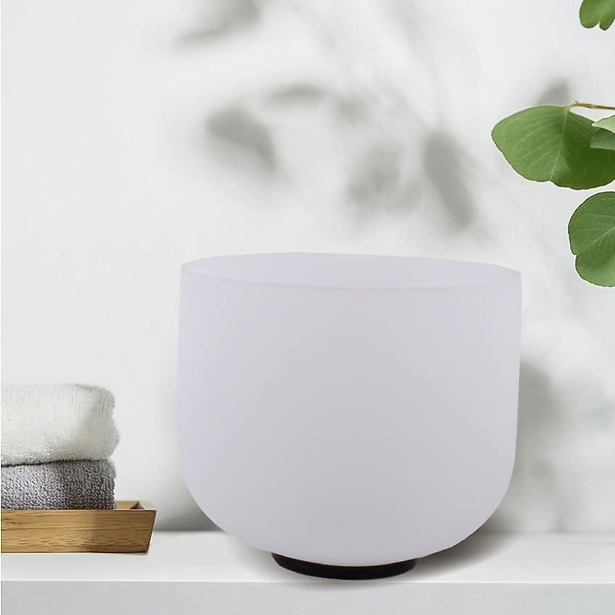 FMTY 10inch Crystal Singing Bowl WHITE G Note Throat Chakra with soft carrying case and Singing Mindfulness, Yoga, Spiritual and Body Healing and Energy Cleansing