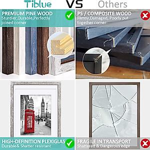 12x16 Rustic Picture Frames Solid Wood Display Pictures 11x14 or 8.5x11 Diplomas with Mat or 12x16 without Mat, Farmhouse Distressed Wooden Picture Frame for Wall or Table Top Display, Driftwood White