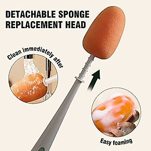 3 in 1 Multifunctional Long Handle Cleaning Cup Brush, 2023 New Bottle Cap Detail Brush Bottle Gap Cleaner Brush for Kitchen Water Bottle Cover Feeding Nozzle Glass Cup (2 Color Set)