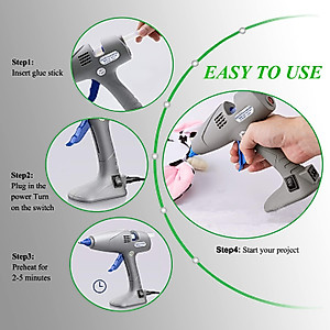 Full Size Hot Glue Gun, MONVICT 120W&80W Glue Guns Dual Temp Large Industry Glue Gun, Corded Detachable Cord Use Stand-Up Base Anti-drip Hot Melt Glue Gun with 12 Glue Sticks for Art DIY Craft Repair