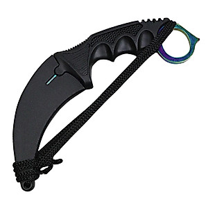 7.5" Hunt-Down Karambit Multi Color Blade Hunting Knife with Sheath and Clip