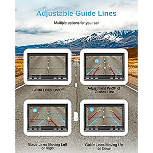 2K Backup Camera Systems, 7 Inch Vehicle Back Up Cameras with IP69 Waterproof Rear View Camera IR Night Vision, Wire Reserve Camera with Suction Cup Mount Bracket