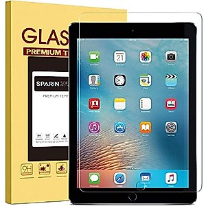 SPARIN Screen Protector Compatible with iPad 6th Generation 9.7 Inch/ iPad 5th Generation, Tempered Glass Compatible with iPad Air 2/ iPad Pro 9.7