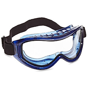 Sellstrom Safety Goggles – Odyssey II Eye Protection, S80200, Anti Fog, Scratch Resistant, Latex Free Protective Eye Shield for Men and Women with Dual Panel Clear Lens, Blue Frame