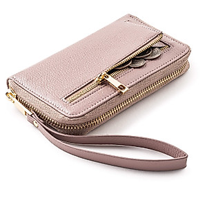 Claasico Women's Slim Wristlet Wallet | RFID Block, 6 Credit Card, Money & Receipt Organizer