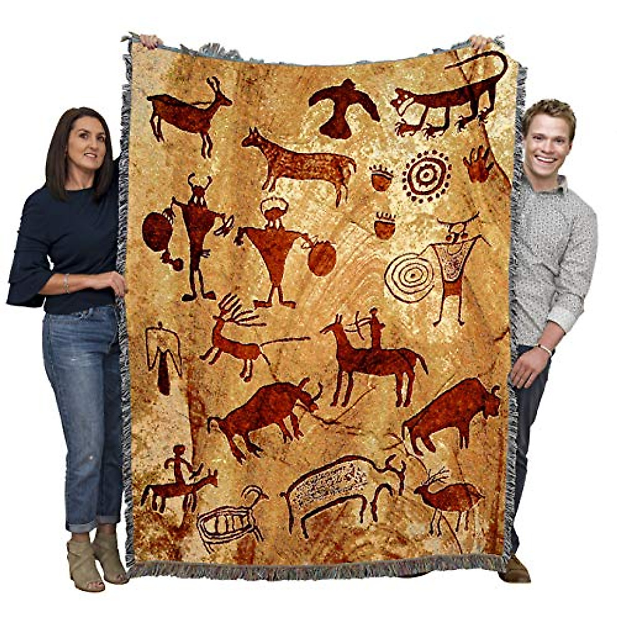 Pure Country Weavers Rock Art of The Ancients Blanket - Southwest Cave Rock Art - Gift Tapestry Throw Woven from Cotton - Made in The USA (72x54)