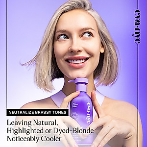 Eva NYC Tone It Down Purple Shampoo for Brightening Blonde Hair, Eliminating Brass & Yellow Tones - Moisturizing & Vegan, 8.8 oz