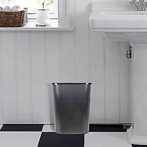 3 gal Plastic Open Top Kitchen Trash Can, Black, 6-Pack