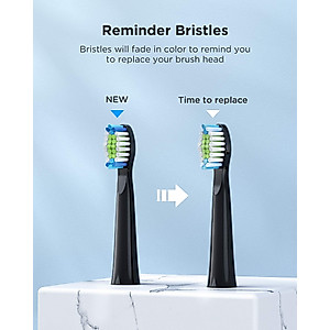NINICE Sonic Electric Toothbrush for Adults and Kids, Rechargeable Electric Toothbrush with 8 Brush Heads, 5 Modes, Timer, One Charge for 30 Days， Black