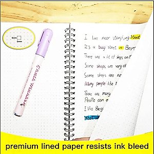 Yiozojio Dotted Spiral Notebook， 4 Pack-A5 Bullet Dotted Journal Spiral Notebook，640 Pages Total，100gsm Thick Paper，Spiral Bullet Journals for Work and Study or Notes(Blue，Pink，Transparent，Black)