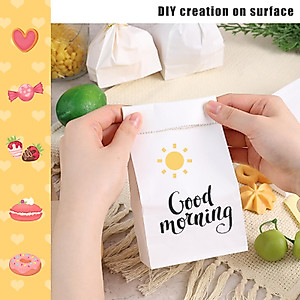 VGOODALL 50PCS Paper Bags for Lunch, Small White Paper Bags Snack Bags Lunch Bags for DIY Crafts Baby Shower Wedding Party Favors