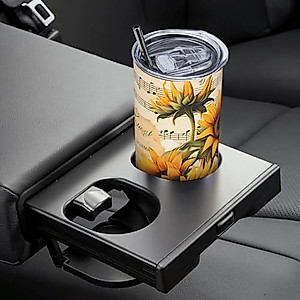 Tangopi Song Sunflower 20 oz Tumbler with Lid and Straw Insulated Travel Coffee Mug Reusable Spill Proof Coffee Cups Stainless Steel Water Bottle for Hot and Cold Drinks