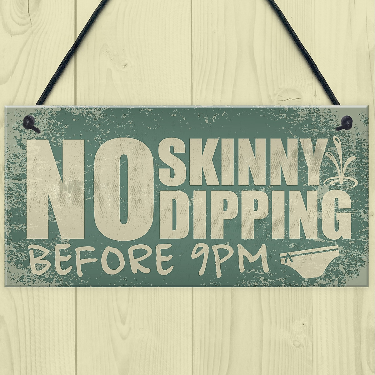 XLD Store Hot Tub Plaque Garden No Skinny Dipping Shed Sign Jucuzzi Pool Funny Outdoor Sign Friend Gift
