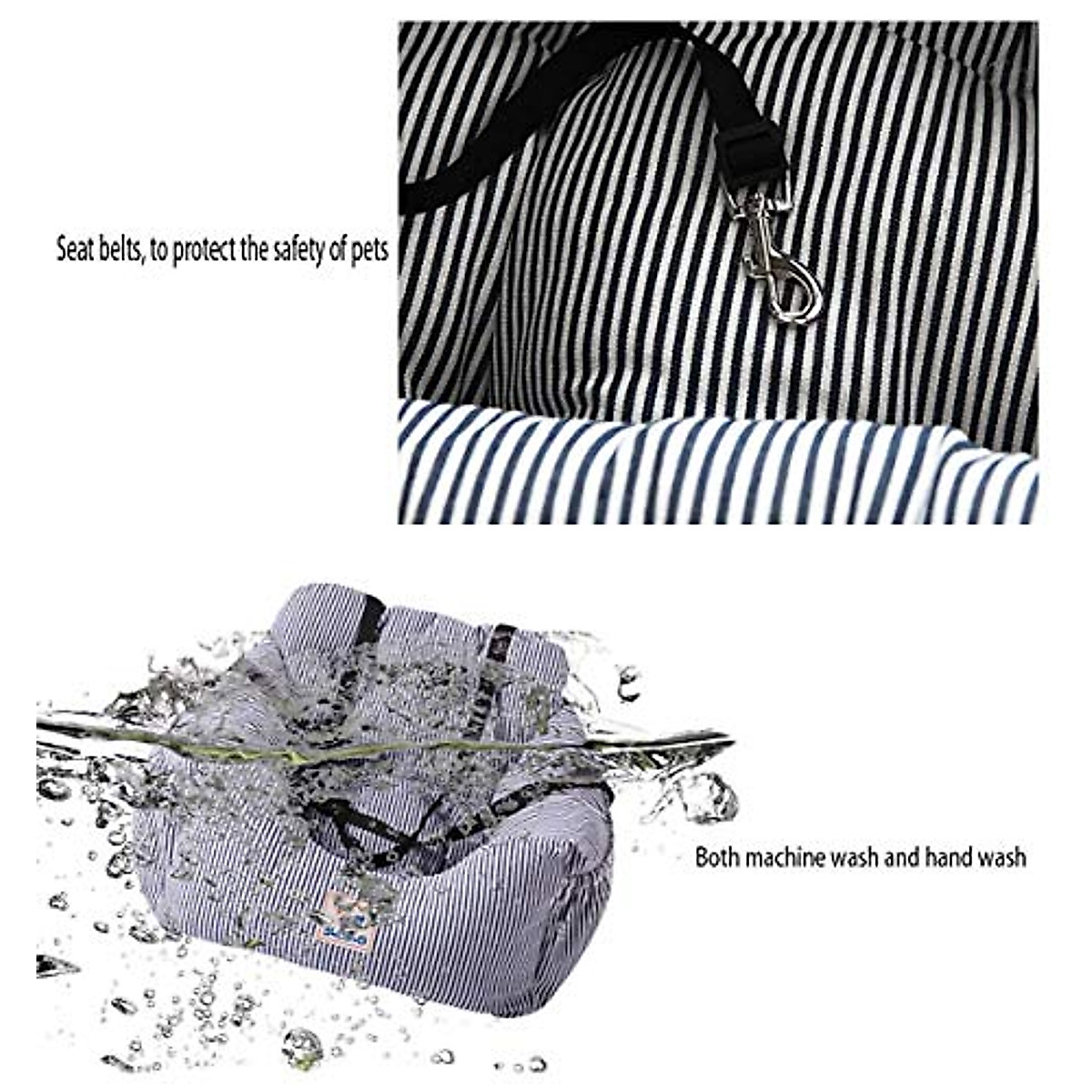 BLOBLO Dog Car Seat Pet Booster Seat Travel Safety Dog Bed for Car with Storage Pocket