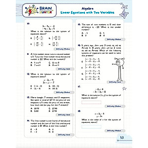 Math Practice Workbook Grades 6-8: 1000+ Questions You Need to Kill in Middle School by Brain Hunter Prep (Arithmetic, Algebra, Geometry, Measurement, ... more in Kill It Series by Brain Hunter Prep)