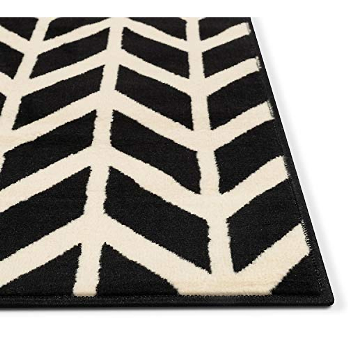 Well Woven Chevron Black 2' x 7'2" Runner Rug Carpet