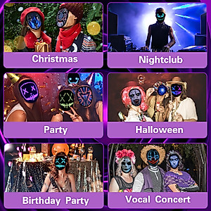 Depointer Life Led Mask with Rechargeable Bluetooth-compatible App Controlled, Customizable Shining Mask, Lighted Face Transforming Mask, unisex-child