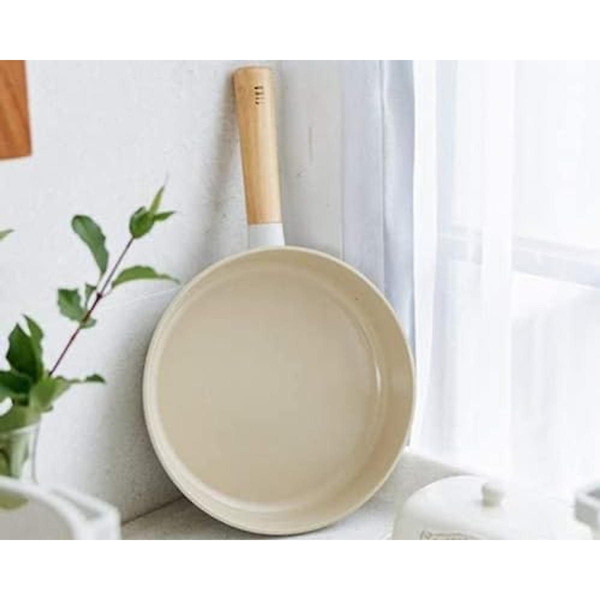 NEOFLAM FIKA 11" Frying Pan for Stovetops and Induction | Wood Handle and Nonstick Ceramic Coating | Made in Korea (11" / 28cm)