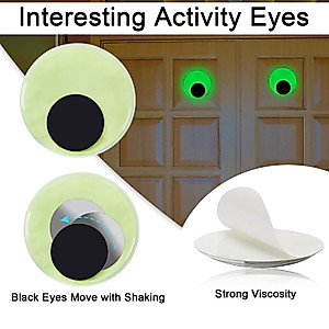 PETKNOWS Glow in The Dark Googly Eyes - Self Adhesive Craft Sticker, Large Sticky Eyes in 2", 3", 4" for DIY Decoration
