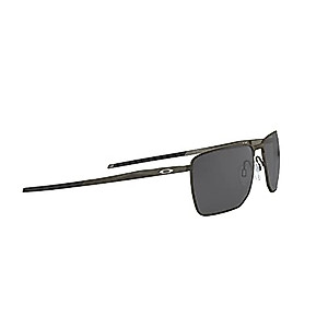 Oakley Men's OO4142 Ejector Rectangular Sunglasses, Carbon/Prizm Black Polarized, 58 mm