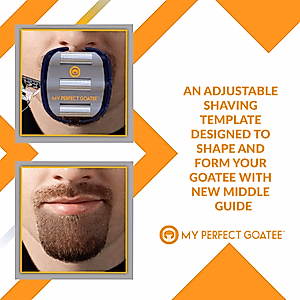 My Perfect Goatee® Shaving Template - Create a Perfectly Shaped Goatee Every Time - Adjustable Reduces Shaving Time - Shape Goatee and Circle Bead (Version 1.1)