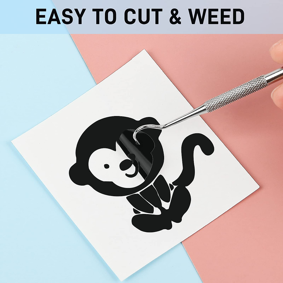 iImagine Vinyl 12'' x 42Ft Glossy Black Permanent Vinyl Roll - Permanent Adhesive Vinyl Roll for Silhouette, Cameo Cutters, Signs, Craft Die Cutters, Home Decor,