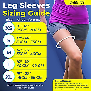 Sparthos Leg Compression Sleeves - Aid in Recovery and Support Active Lifestyle - Innovative Breathable Elastic Blend - Anti Slip, Day & Night Wear (Midnight Black, X-Large)