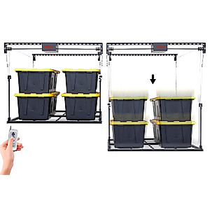 Origami Garage Ceiling Storage Racks Motorized, Heavy Duty 52" x 25" Platform - Remote Controlled Electric Garage Overhead Storage Racks with 250 LBs Weight Capacity, Adjustable Height
