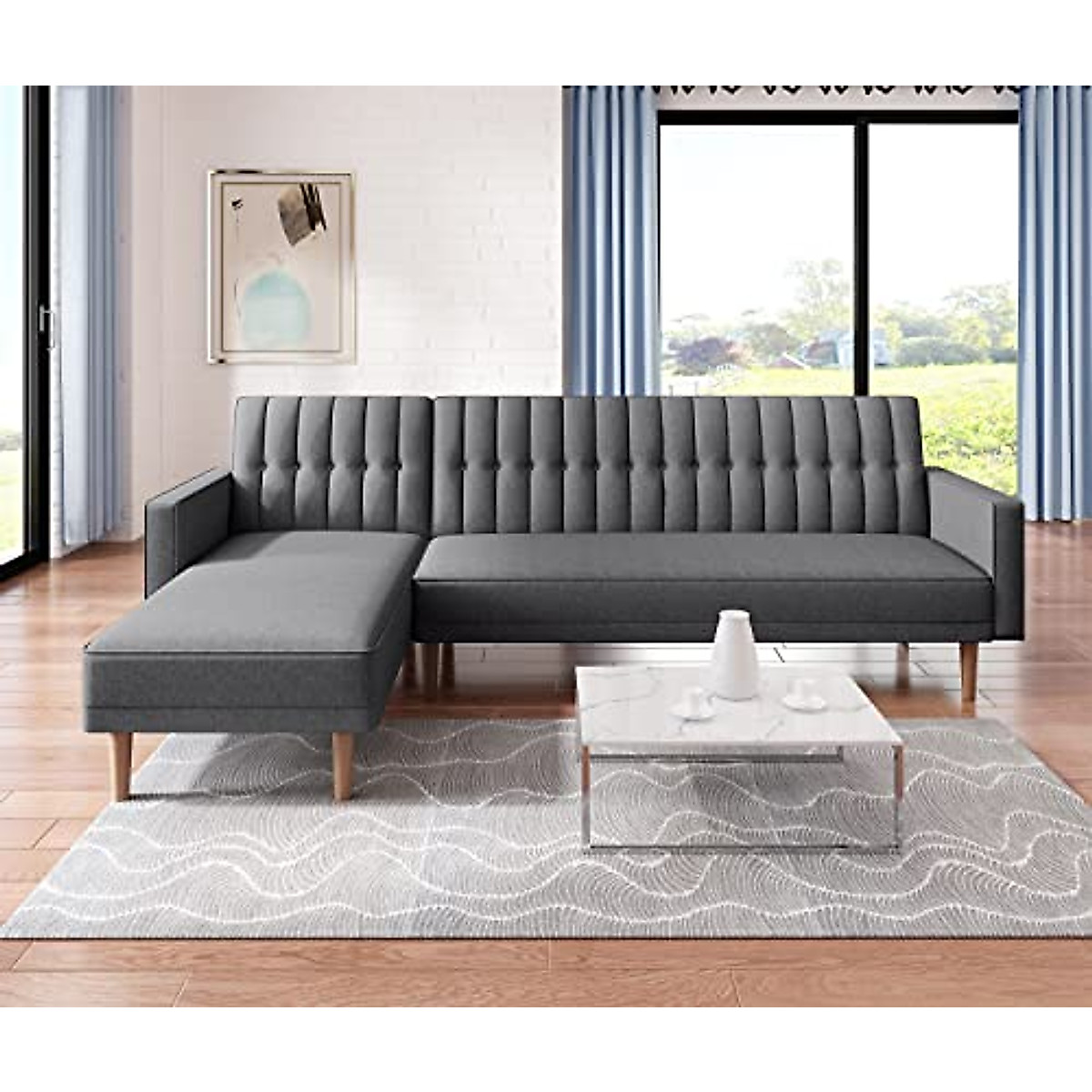 Gold Sparrow Claremont Sofa Bed Sectional, Gray