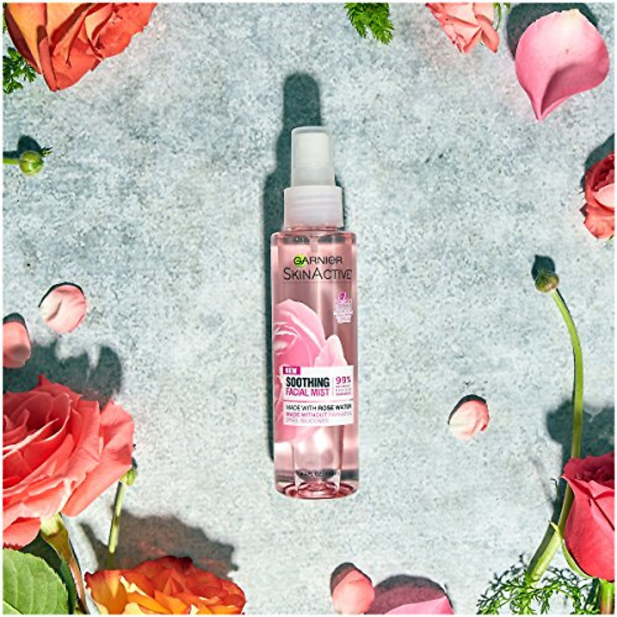 Garnier SkinActive Facial Mist Spray with Rose Water, 4.4 Fl Oz (Pack of 1)