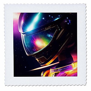 3dRose Details of a Colorful Fantasy Robot in deep Space. Digital Art... - Quilt Squares (qs-378804-2)