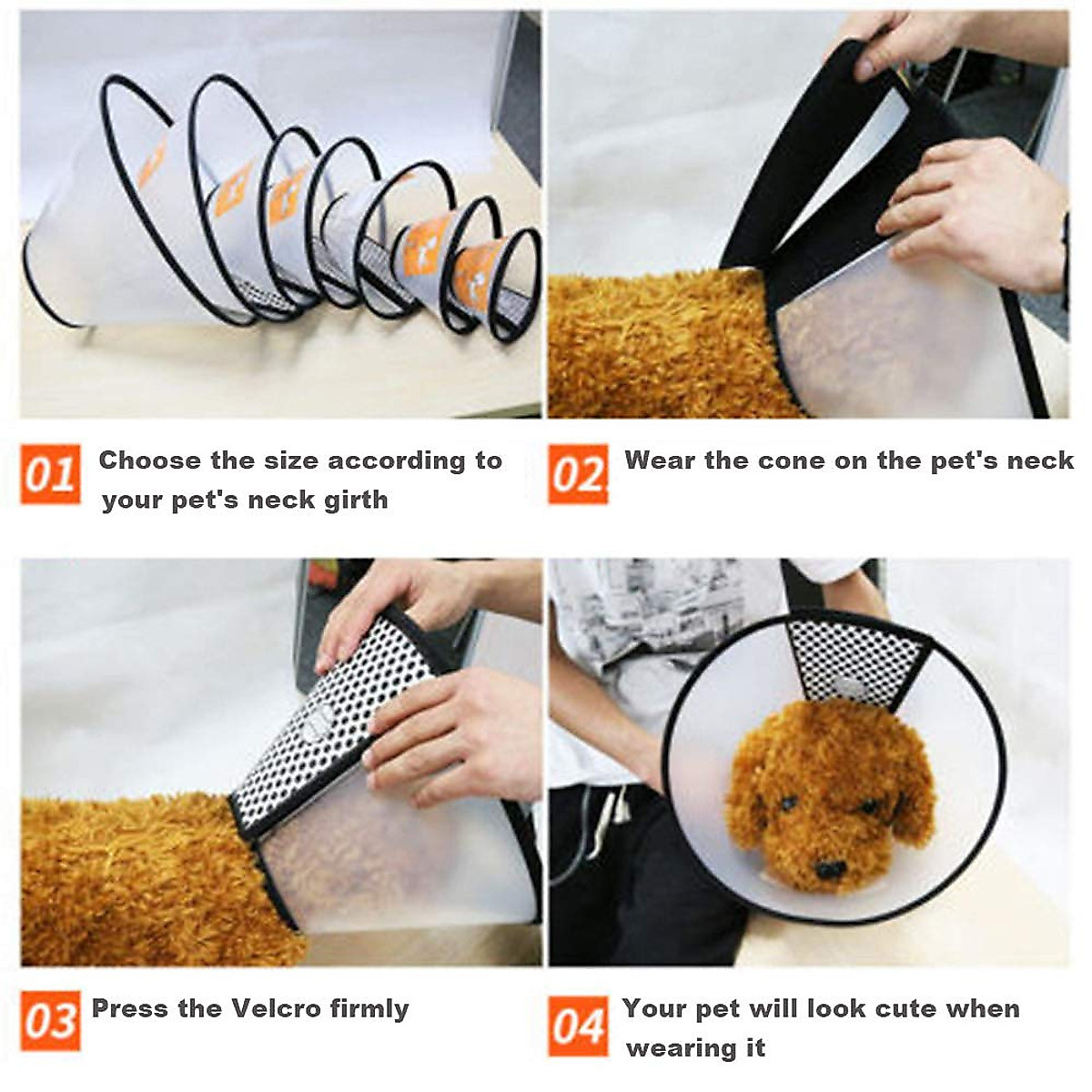 Bepets Cat Cone Collar, Pet Cone Cat Recovery Cone for Kitten Cone After Surgery Anti-Bite Lick Wound Medical, Protective Cat Head Cone Kitten Cone Collar Cat E Collar for Cats Kitty Rabbit (Small 6#)