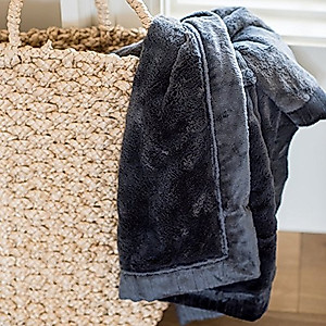 SARANONI Security Blankets for Babies Super Soft Boutique Quality Lush Luxury Baby Blanket (Small, Charcoal)