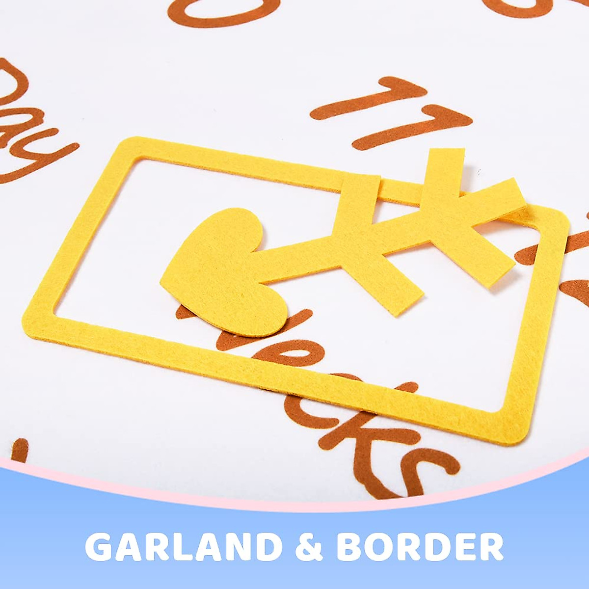 CHILDREN'S GANG Baby Boy Monthly Milestone Blanket, 60"x40" Baby Girl Month Blanket, Newborn Baby Shower Photography Backdrop Blanket with Floral Wreath + Frames (Bee)