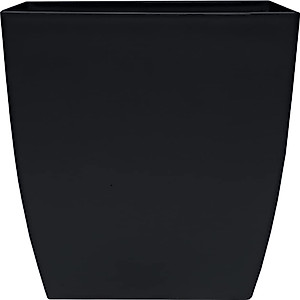 The HC Companies 8 Inch Aria Square Self Watering Planter - Plastic Plant Pot for Indoor Outdoor Plants Flowers Herbs, Matte Black