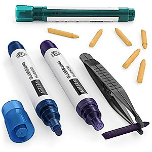 ARTEZA Glass Board Dry Erase Markers, Pack of 10 Colors, Low-Odor Ink, Erasable Mirror and Window Markers, Office Supplies for Whiteboards, School