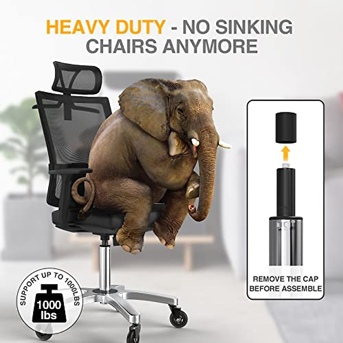 Office Chair Cylinder Replacement, Heavy-Duty Office Chair Replacement Parts Gas Lift Cylinder, Highest End Class 4 Hydraulic Pneumatic Shock Piston, Universal Size Fits Most Chairs