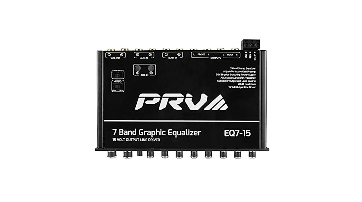 PRV AUDIO EQ7-15 7 Band Graphic Equalizer 15 Volt RCA Line-Level Output ...
