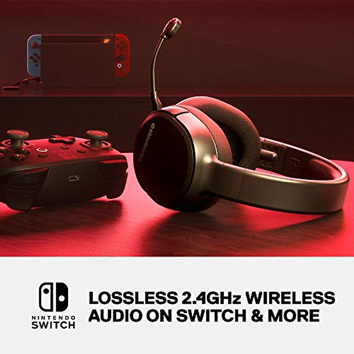 SteelSeries Arctis 1 Wireless Gaming Headset – USB-C Wireless – Detachable ClearCast Microphone – For Nintendo Switch, PS4/PS5, PC, Android – Black