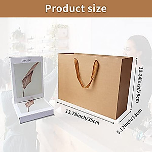 HIQQUGU Brown Gift Bags - 13.8"x5.1"x10.2" Kraft Paper Gift Wrap Bags12Pcs,Medium Party Bags Shopping Bags Merchandise Bags,Solid Color Wrap Bags.