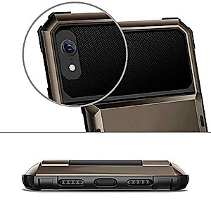 ELOVEN Case for iPhone XR Case Wallet with Card Holder Card Slot Hidden Credit Card ID Cover Shock Absorption Heavy Duty Drop Protection Rugged Bumper Protective Cover for Apple iPhone XR, Gun Metal