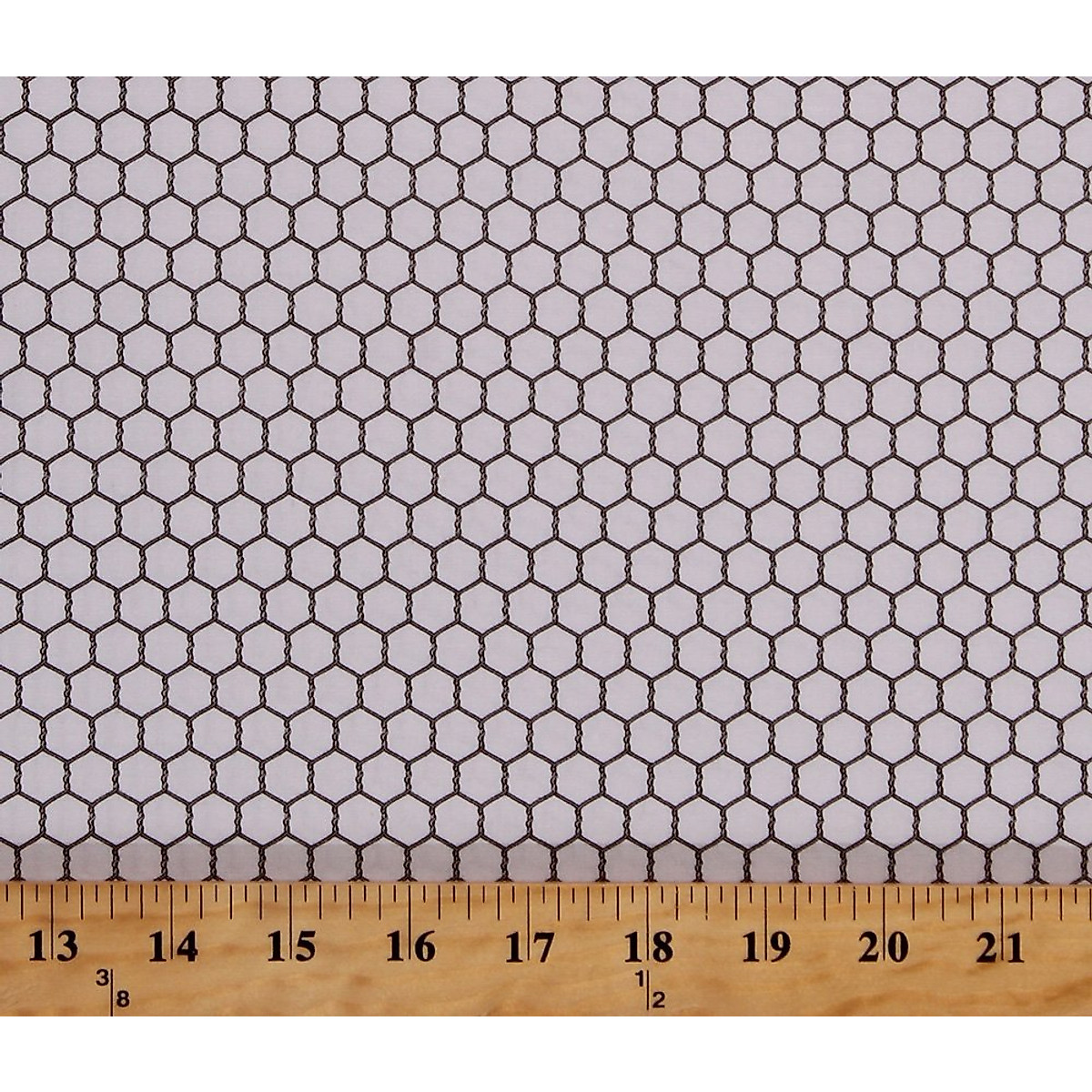 Cotton Chicken Wire Poultry Fence Country Farming Netting Hexagons White Landscape Cotton Fabric Print by The Yard (355WHITE)