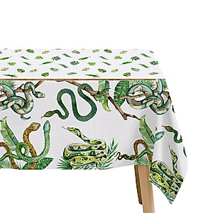 Xenorik Snake Party Tablecloth Decorations - Disposable Reptile Theme Snake Birthday Party Supplies Table Cover, Jungle Swamp Camping Wilderness Snake Theme Party Table Cloth - 3 Pack (54in x 108in)