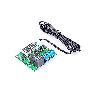 NOYITO Digital Temperature Controller Module -58℉ to +257 ℉ Temperature Control Switch NTC Waterproof Sensor Probe - Blue LED Display Suitable for Kinds of Temperature Control System (5V)