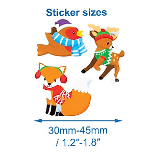 Baker Ross FC285 Winter Woodland Foam Stickers - Pack of 200, Kids Stickers, Ideal for Children's Arts and Crafts Projects, Great for Card Making and Scrapbooking