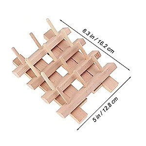 Amosfun 12 Thread Holder Hair braiding Rack Spool Wooden Braid Divider Stand Separator- Spool Folding Beech Reel Bobbin Thread Organizer- Wire Frame Rack for Quilting Crafts Sewing Embroidery