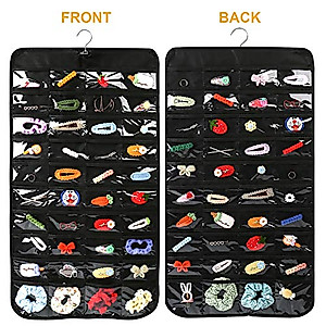 Luney Hanging Jewelry Organizer, 80 Pockets Earring Holder Organizer, Bracelet Organizer with Pockets for Woman, for Hanging Earrings, Necklaces, Bracelets, Rings, Storage, Closet