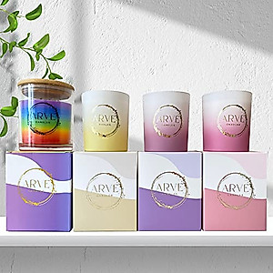 ARVE Love Candle, Scent: Pink Champagne, 7.0 oz 100% Soy Wax, Glass Container, Rose Quartz Crystal & Pink Flowers. Aromatherapy, Meditation. Healing Gift attracts Positive Energy, Love Manifestation