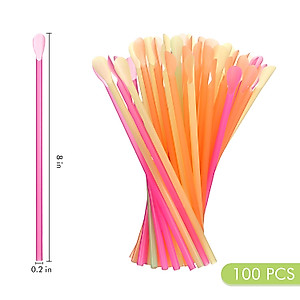 Boao 100 Pieces Snow Cone Cups 4.5 OZ Leakproof Cone Paper Cups Matching 100 Pieces Spoon Straws for Slush Shaved Ice Cream Sorbet Water (Snowflake Style)